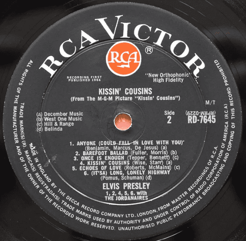 ELVIS PRESLEY Kissin Cousins Vinyl Record LP RCA Victor 1964